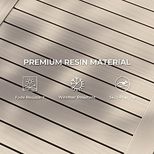 HOMSHADE Chaise Lounge Chair Outdoor - Set of 2 with 5 Positions Adjustable Backrest, Waterproof, 330lbs Weight Capacity for Pool, Resin, Light Brown