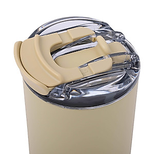 Manna Groove Stainless Steel Insulated Tumbler with Locking Tritan Lid and Flip-up Straw - 30 Oz - Dandelion Powder Coat