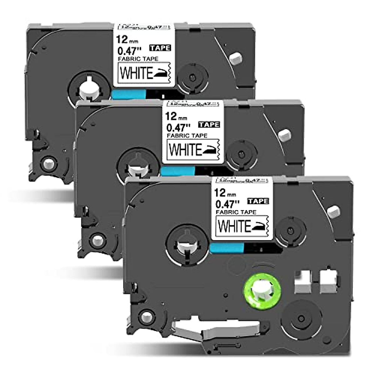 COLORWING Fabric Tape Replacement for Brother Iron On Label Tape TZe-FA231 TZ 12mm 0.47" White, for Brother Ptouch PTD400 PTD210 PT-1280 Label Maker, 3-Pack