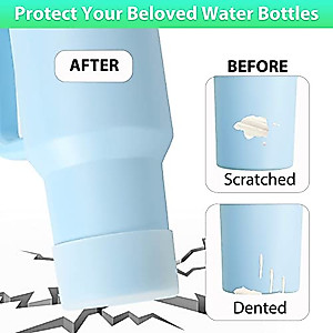 LOCONHA 2Pcs Silicone Boot for Stanley Cup 40oz & Stanley IceFlow 20oz 30oz, Protective Water Bottle Bottom Sleeve Cover, Stanley Cup Accessories, Clear