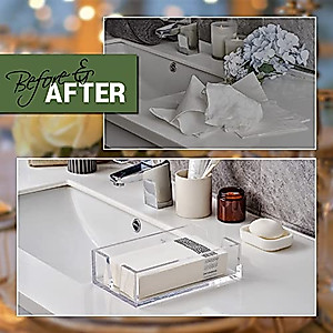 LEVIMETREE Acrylic Napkin Holder for Bathroom, Kitchen or Dining Table - Guest Towel Holder Tray for Bathroom, Table Top Decorative Napkin Tray for Dining Table and Kitchen,8.7”x5.2”x2.5” Inside Size