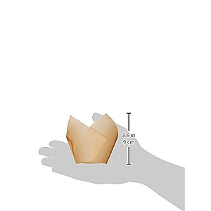 Hoffmaster 611120 Tulip Cup Cupcake Wrapper/Baking Cup, 2" Diameter x 3-1/2" Height, Small, Natural (4 Packs of 250)