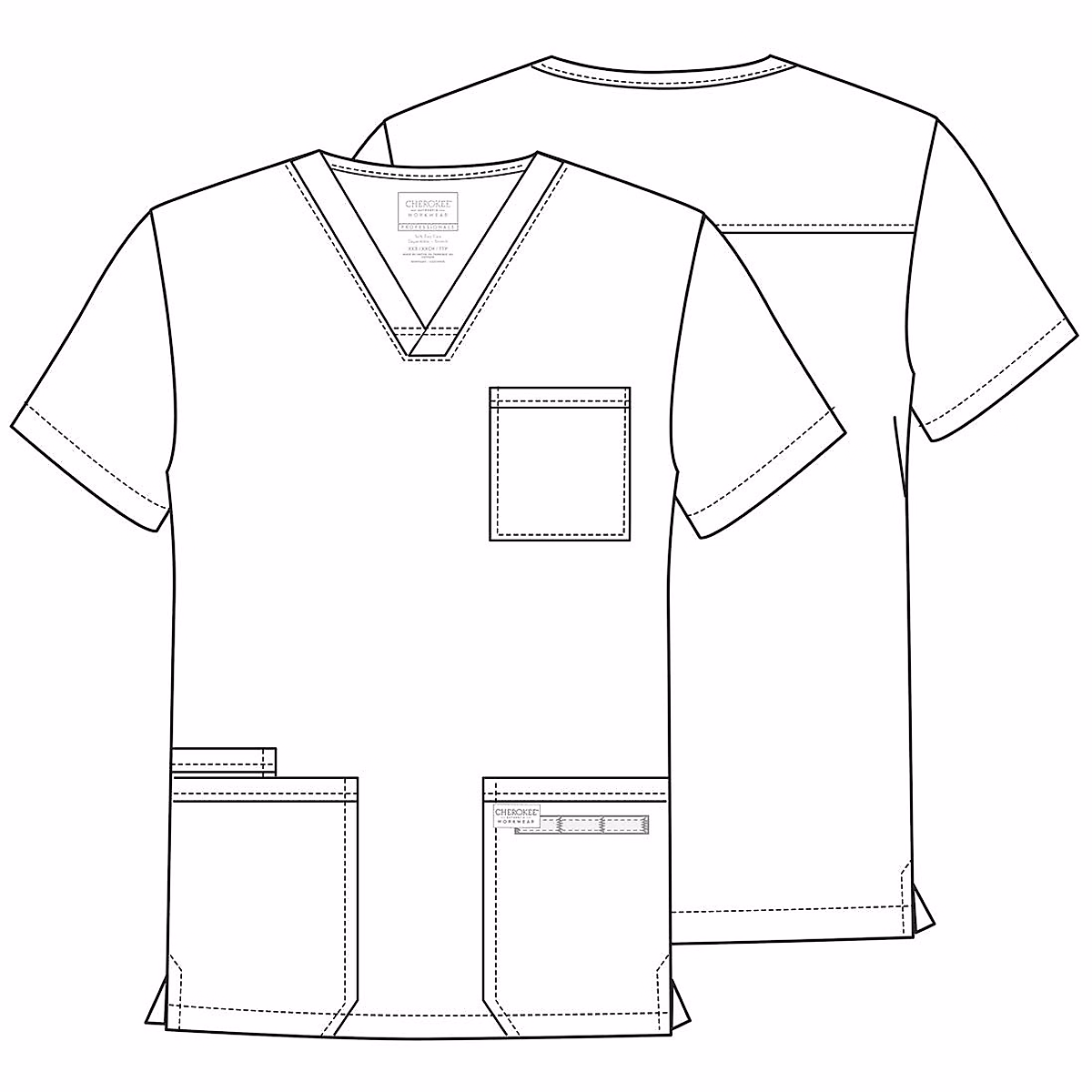 Cherokee Scrubs for Men Workwear Professionals V-Neck 4 Pocket Scrub Top WW695, M, Navy