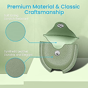 Fintie Protective Case for Pixel Buds A-Series (2021) / Pixel Buds 2 (2020), Premium PU Leather Slim Fit Metal Snap Closure Portable Cover Skin with Keychain, Sage Green