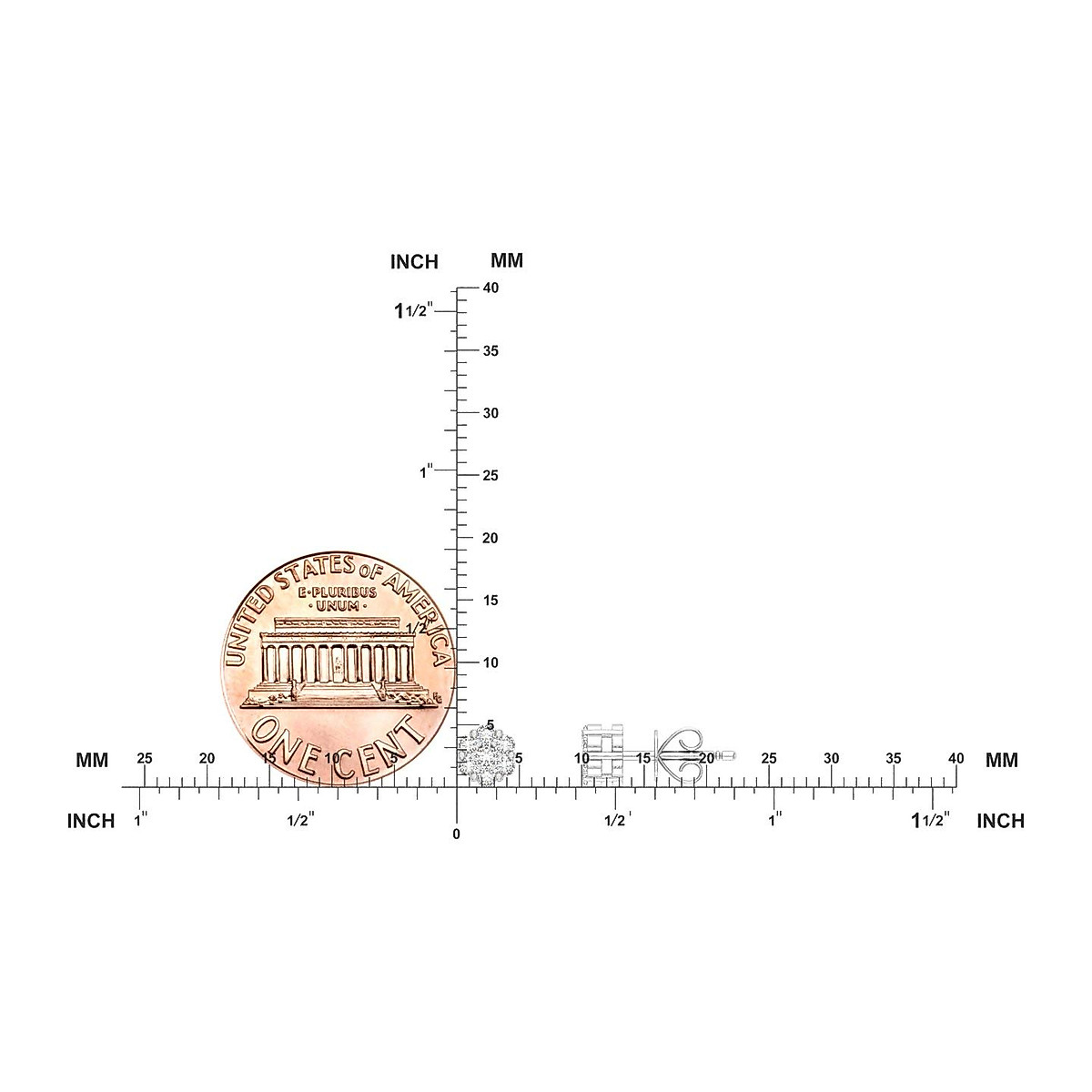 ARAIYA FINE JEWELRY 10K White Gold Diamond Cluster Stud Earrings (1/3 cttw, I-J Color, I2-I3 Clarity)