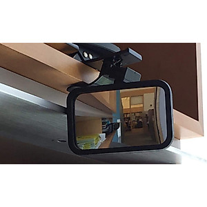 Clip-On Rear View Mirror for PC Monitors or Anywhere by Modtek (1 pack)