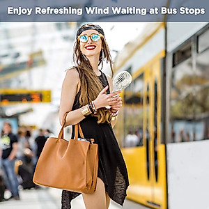 EasyAcc Handheld Fan, 2023 Newly Powerful Quiet Portable Fan Small Desk Fan [ 4 Speed/Battery Indicator/Easy Clean] 17H Battery Operated Fan One Touch Power Off Personal Fan for Travel Outdoor