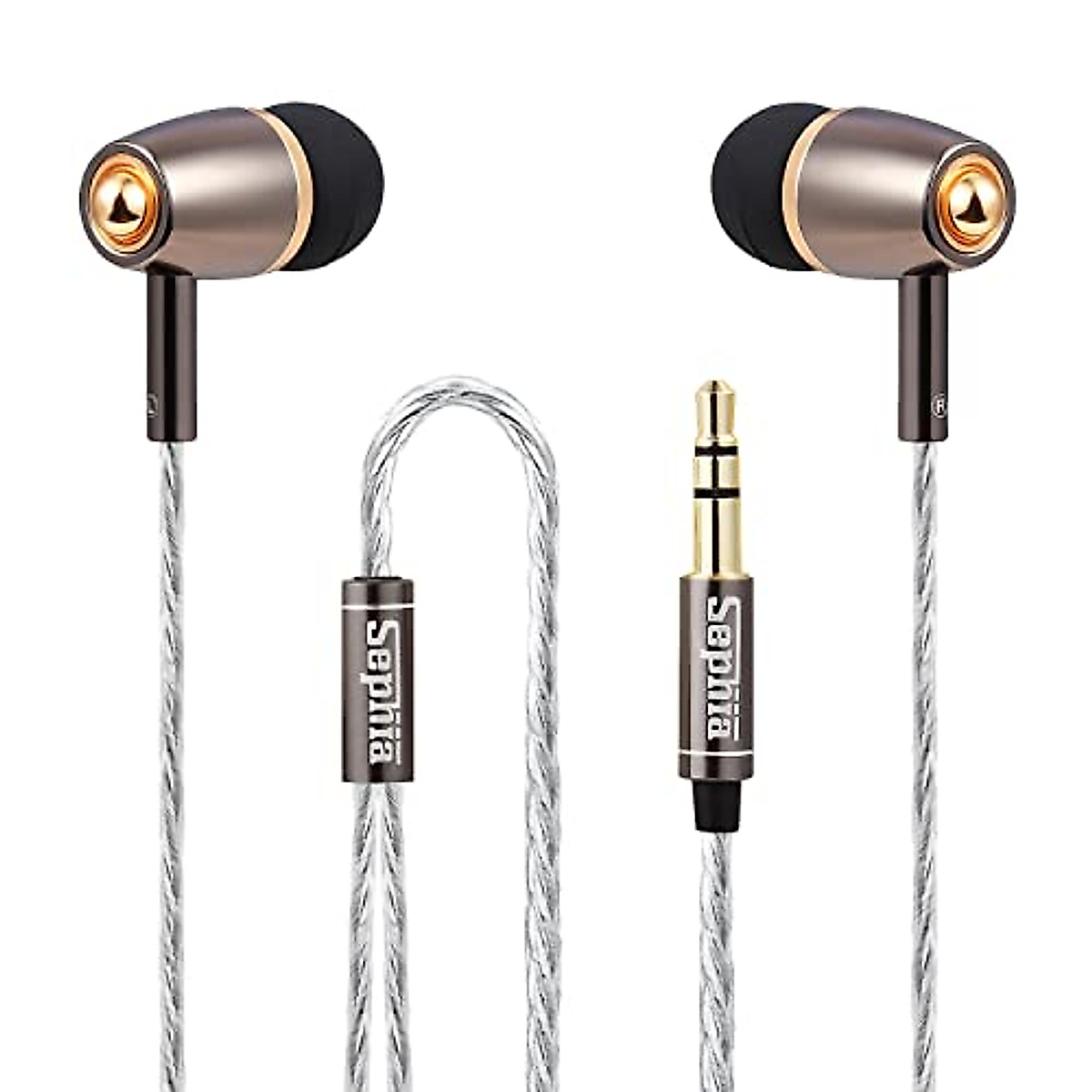 sephia SP1020 Earbuds in Ear Headphones Wired Earphones with Tangle Free Cord Case HD Bass Noise Isolating Ear Buds 3.5 mm Plug