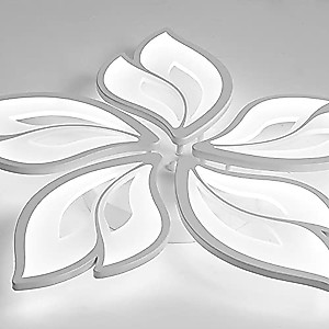 Garwarm Modern Ceiling Light,23.6” Dimmable LED Chandelier Flush Mount Ceiling Lights,Remote Control Acrylic Leaf Ceiling Lamp Fixture for Living Room Dining Room Bedroom 60W