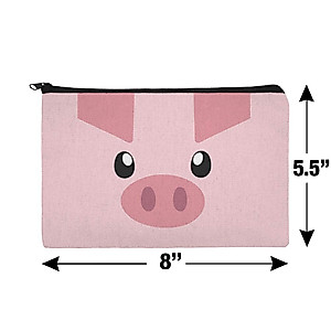 Pig Face Farm Animal Pencil Pen Organizer Zipper Pouch Case