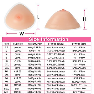 Vollence A Cup Self Adhesive Triangle Silicone Breast Forms Fake Boobs Mastectomy Prosthesis Crossdresser Transgender Bra Pad Enhancers