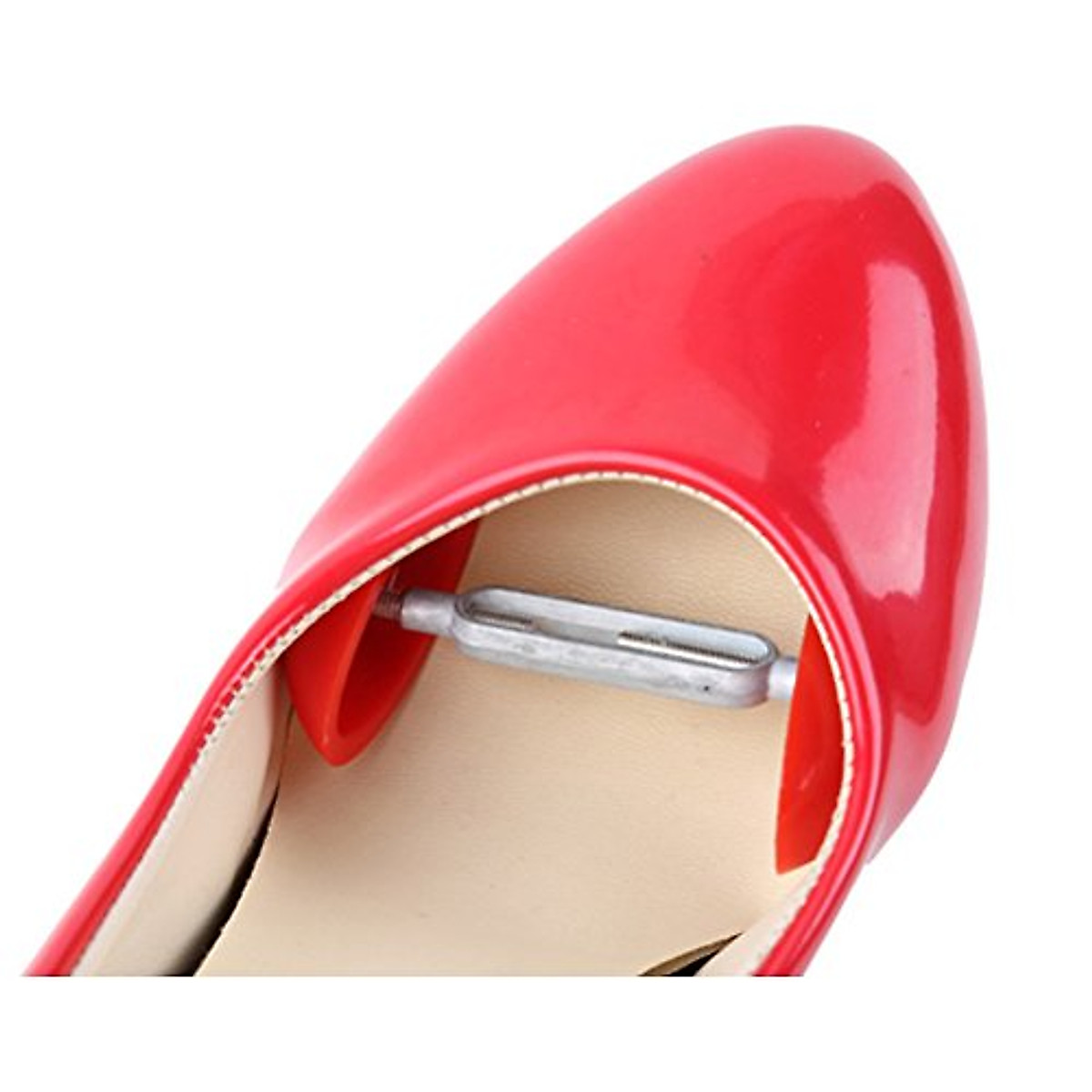 Jewelvwatchro 1Pair Mini Shoe Stretchers, Men Women Shoe Stretchers Shaper Expander Width Extender Adjustable-Red