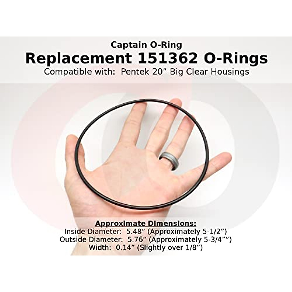 Captain O-Ring - Replacement for Pentek 151362 Oring Compatible with Big Clear Water Filter Housing Buna-N O-Rings (3 Pack)