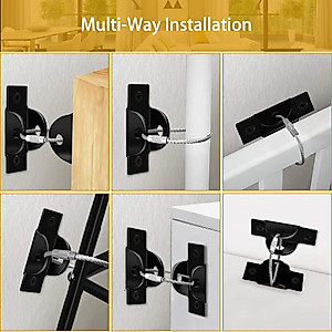 Furniture Anchors Upgraded Furniture Straps for Baby Proofing, Furniture Wall Anchors Metal Secure 400 Pound Falling Furniture Prevention Straps Child Pet Safety Straps Earthquake Resistant (6pack)