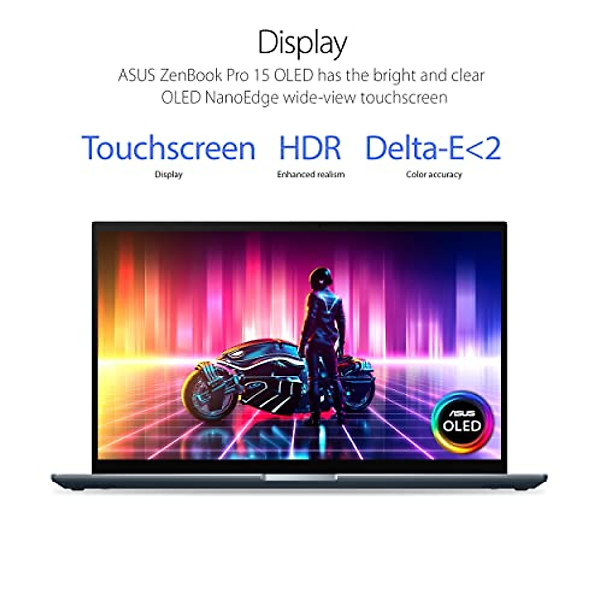 ASUS ZenBook Pro 15 OLED Laptop 15.6” FHD Touch Display, AMD Ryzen 7 5800H CPU, NVIDIA GeForce RTX 3050 Ti gpu, 16GB RAM, 512GB PCIe SSD, Windows 11 Pro, Pine Grey, UM535QE-XH71T