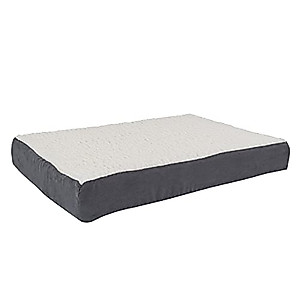 PETMAKER Orthopedic Dog Bed - 2-Layer 30x20.5-Inch Memory Foam Pet Mattress with Machine-Washable Sherpa Cover for Medium Dogs up to 45lbs (Gray)
