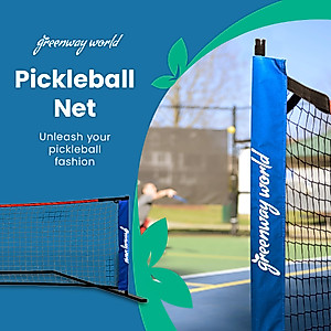 Greenway World - Pickleball Net Set with Court Marking Kit, Easy-to-Assemble Pickle Ball Net, Portable Pickleball Net with Strap and Fixed Height, Pickleball Net Set with Zipper Bag