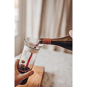 Savino | Glass Wine Saving Carafe | Clear | 750ml | For Non-Sparking Wines | Luxury Glass Wine Preserver | Dishwasher Safe & Shatterproof | Fresh Up to 7 Days | Wine Saver | Wedding Gift