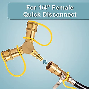 SHINESTAR 12FT RV Propane Quick Connect Hose, Comes with a 1/4” RV Propane Quick Connect Y Splitter for RV, Trailer, Camper and More