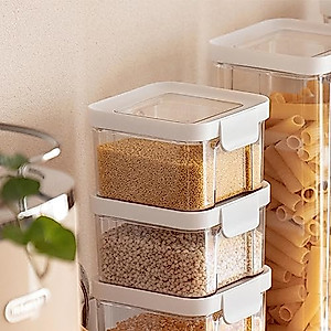 16PCS Square Pantry Food Storage Containers with Lid Airtight, Small Cereal Containers for Kitchen, BPA-Free Thick Plastic Canisters for Candy, Fruit, Snacks, Grains, Cookies Container (460ml/15oz)