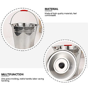 Hemoton Metal Bucket with Lid, Stainless Steel Milk Pail Bucket with Lid+ Handle, Durable Bucket for Heavy Loads, Compost, Milk Pail