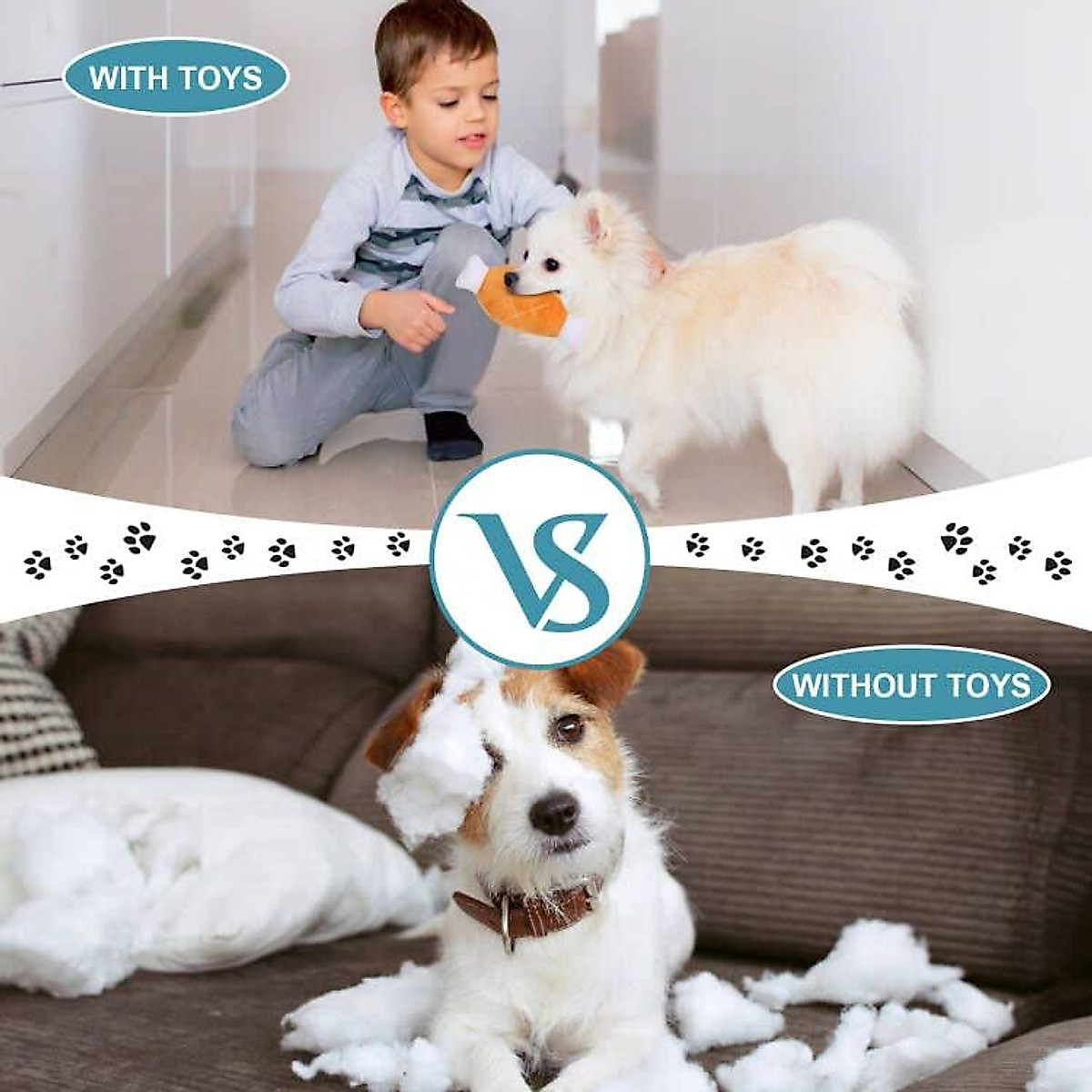 BUIBIIU Dog/Puppy Teething Toys, Assorted Chew Toys, 6 ct