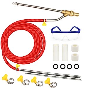 Pressure Washer Sandblasting Kit, 5000 PSI Wet Abrasive Sandblaster Attachment with Goggles, Power Washer Sandblasting with 3 Sets Replacement Ceramics Nozzle, 1/4'' Quick Disconnect Sandblaster Kit