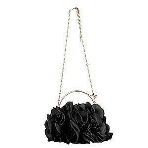 Lanpet Women Floral Clutch Purses Satin Flower Evening Bag Party Prom Handbags