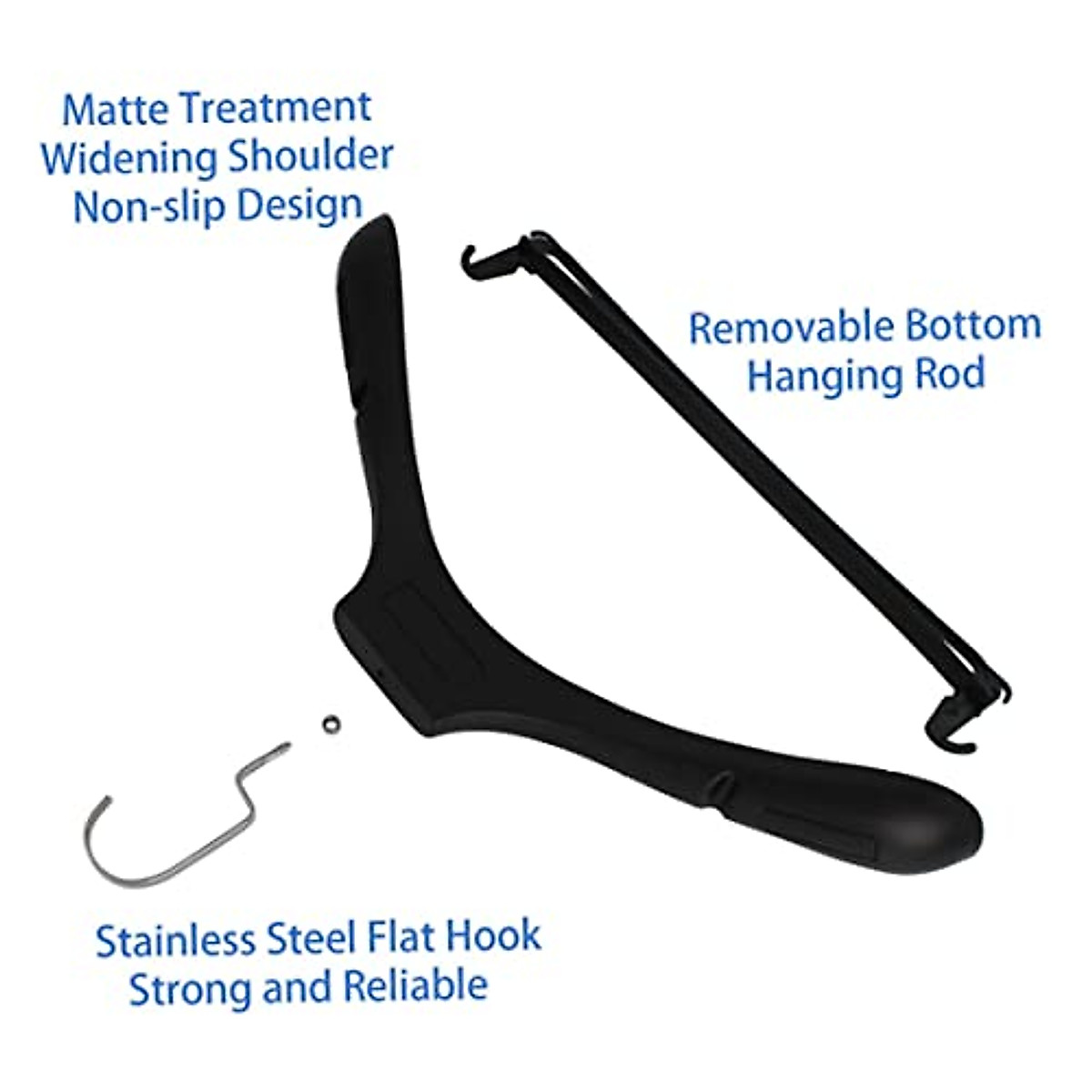 Coat Hangers Extra Wide Plastic Suit Hangers Notched Shoulders with Swivel Hooks 15PCS Suit Hangers