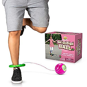 IPIDIPI TOYS Skip It Ankle Toy Pink Retro Skipit Toy Hopper Ball - Improve Coordination, Get Exercise The Fun Way - Playground Ball Best Retro Birthday Gift for Kids 5, 6, 7, 8, 9, 10, 11