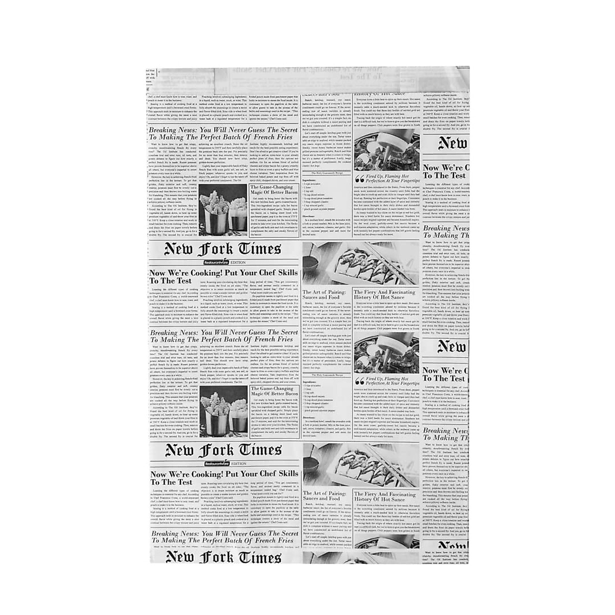Bag Tek Newsprint Paper French Fry / Snack Bag - 7" x 3" x 11" - 100 count box