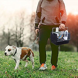 iplusmile Metal Bird Carrier Travel Cage Portable Bird Cage Travel Parrot Cage Parrot Cage Outing Bird Carrying Cage for Bird Cockatiel Conure Parakeet, Black 21x12x14cm