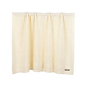 mimixiong 100% Pure Cotton Baby Blanket Extra Soft Cellular Neutral Swaddle Receiving Crib Blanket for Newborn Baby Boy Girl Size Ivory 30 x 40 inches