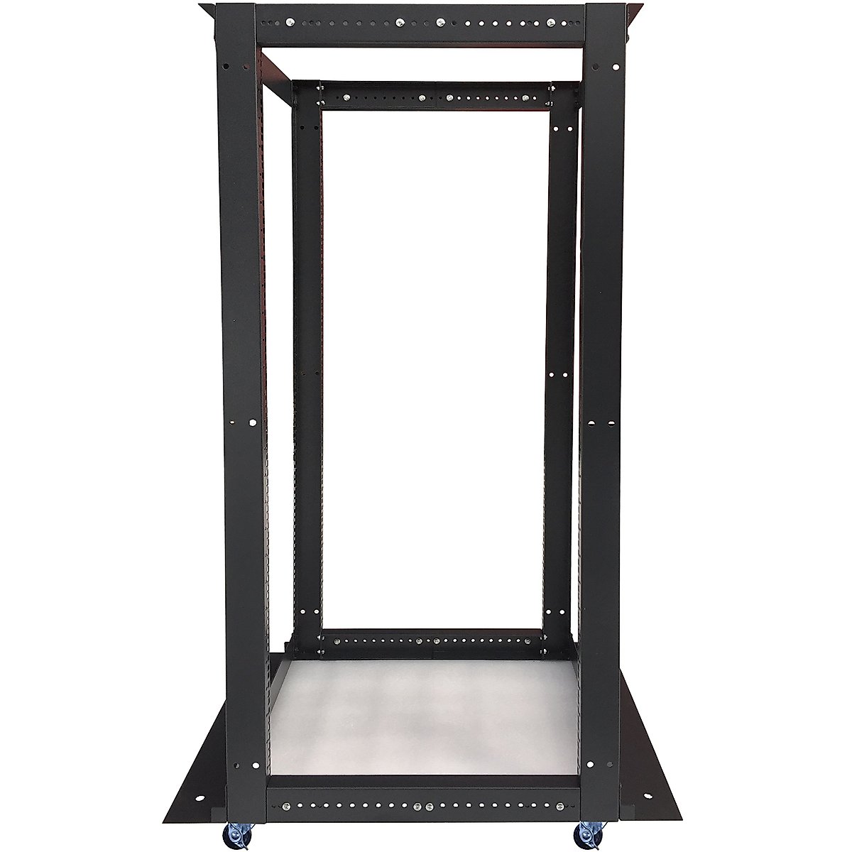 Sysracks 4 Post Open Frame Server Rack Mobile Relay with Wheels Casters for 19" Network Server AV IT Equipment Gear Rack Cabinet Adjustable Depth 24"-37" (22U)
