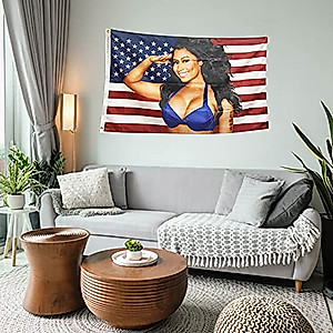 TOPFLAGS Nic-ki Min-aj Flag American Flags 5x8FT Barb Flag USA Niki Minage Tapestry Banner for Room, Bedroom, Car, Outside Fade-resistant…