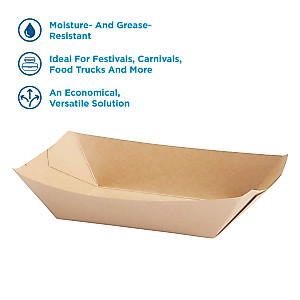 Dixie 0.5lb Poly-Coated Paper Food Tray by GP PRO (Georgia-Pacific); ES50U; Brown; 0.5lb; 1000 Count (250 Trays Per Pack; 4 Packs Per Case)