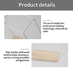 Wall Mounted Hexagonal Floating Shelves White Set of 3, Modern Metal White Shelves, Wood Partition Shelves for Wall Decor, Wall Shelves for Bedroom, Living Room, Kitchen, Office, Plants and Art