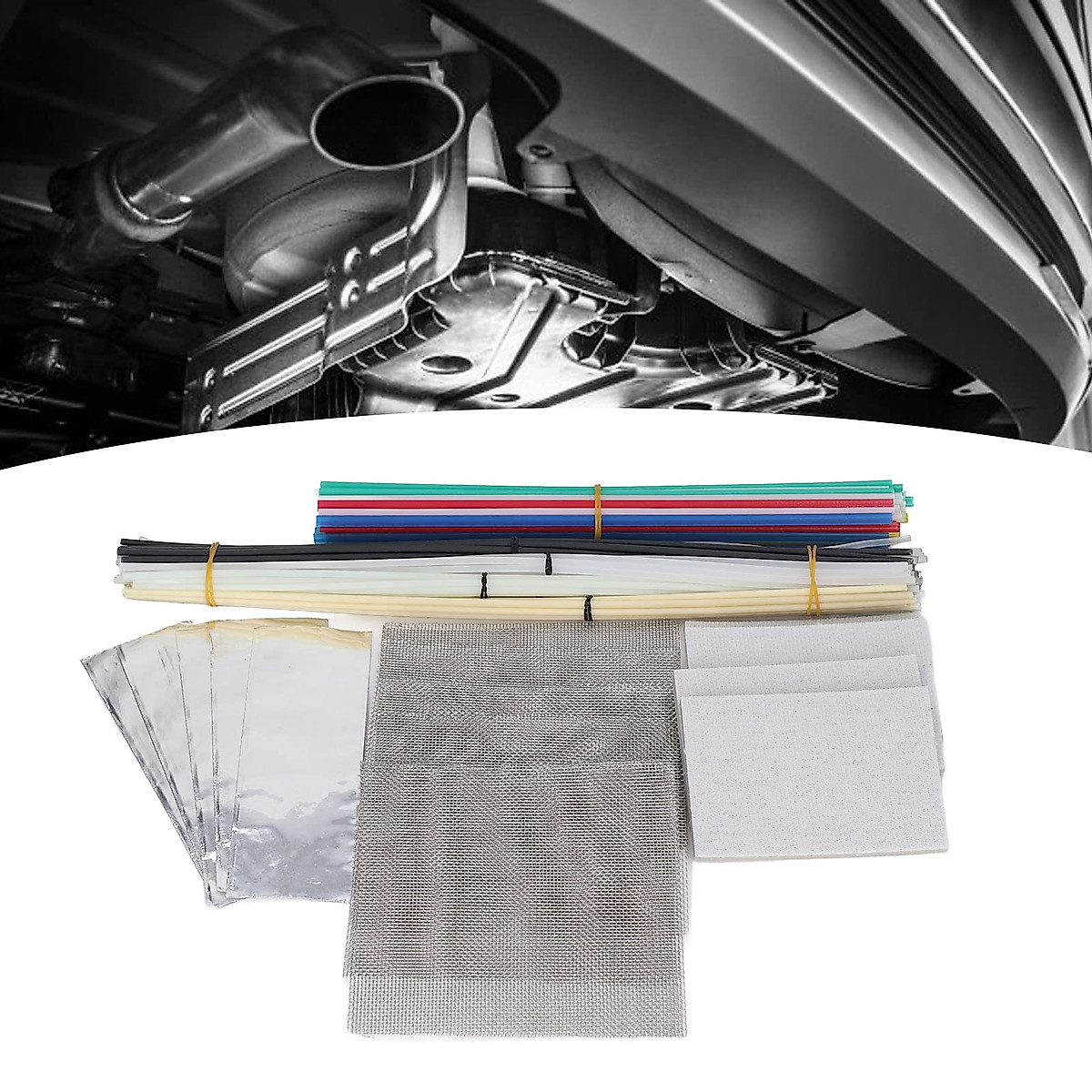 Plastic Welding Rods,106PCS Plastic Welding Rod 12 Colors ABS PP PU PE PA PC TPO Welder Rod for Car Bumper Kayak Repair Kit with Reinforcing Stainless Steel Mesh Plastic Welding Supplies, Plasti