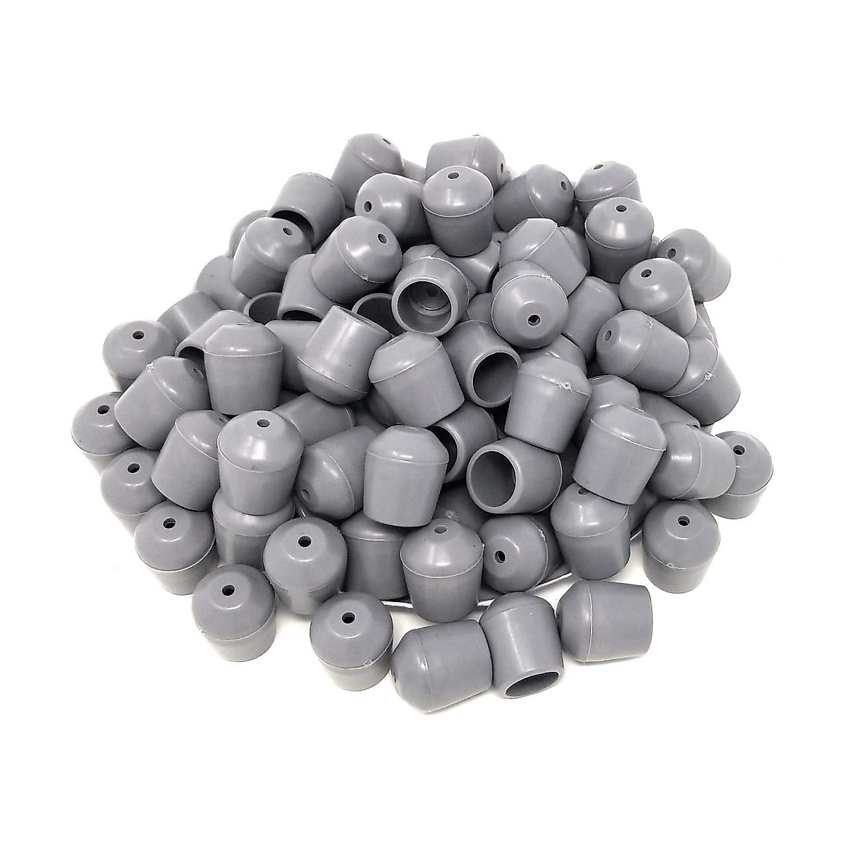 100 Pack Chair Leg Caps for Party Rental Style Plastic Folding Chairs, Fits 3/4 Inch Dia. Frame, Protect Floors Gray