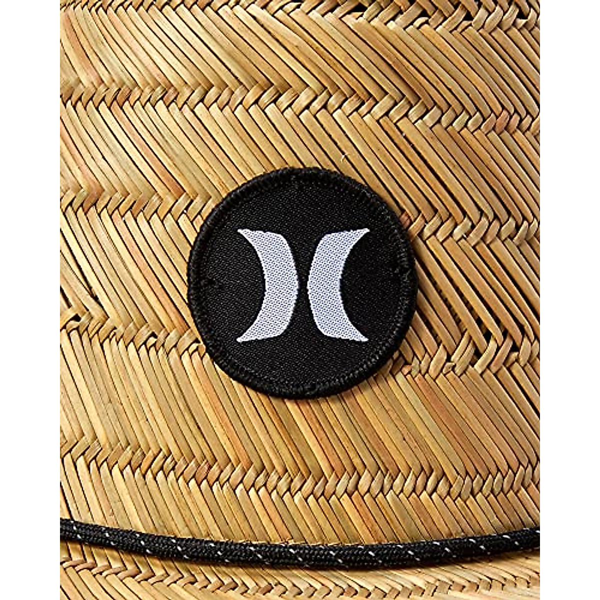 Hurley Men's Straw Hat - Weekender Medium Brim Natural Straw Sun Hat with Chin Strap, Khaki