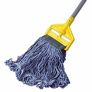 Rubbermaid Commercial C152BLU Swinger Loop Wet Mop Head, Medium, Cotton/Synthetic, Blue, 6/Carton