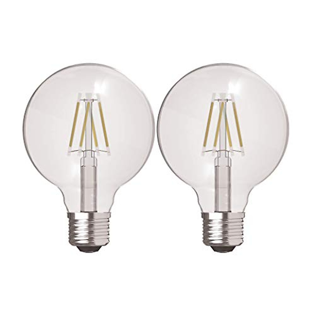 GE Lighting LED Globe Light Bulbs, G25 Bulb, 4 Watt (40 Watt Equivalent) Soft White, Clear Finish, Medium Base, Dimmable (2 Pack)