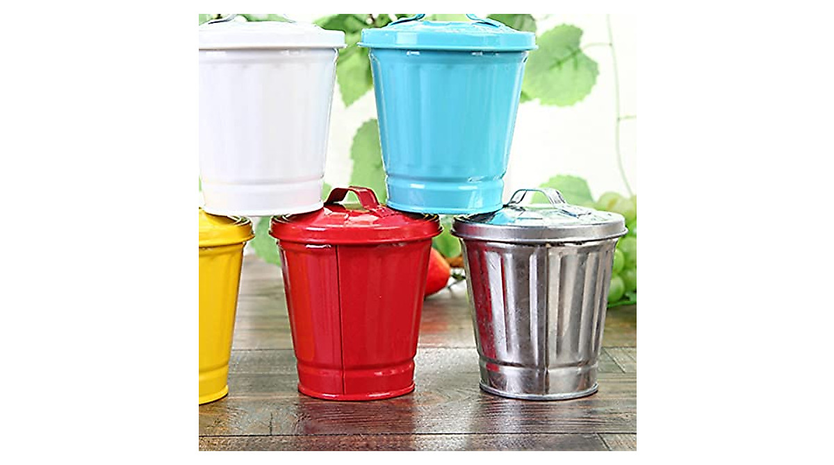 Shop NUOBESTY Mini Galvanized Trash Can for Small Spaces