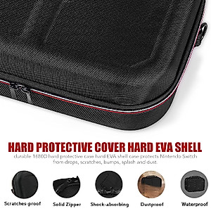 Carrying Storage Case for Nintendo Switch & N-Switch OLED, Hard Shell Large Capacity Storage Bag for Nintendo Switch Game Controller, Dock, Switch Console, 18 Games Slots, Pro Controller & Accessories
