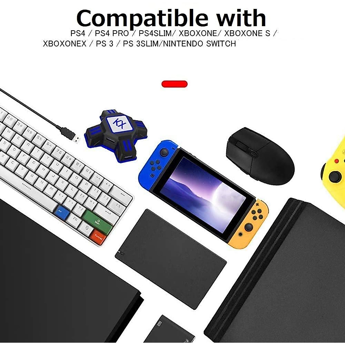 DOHO Mouse Keyboard Game Controller Adapter for Nintendo SwitchPS4PS4 ProPS4 SlimXBOXPS3PS3 Slim Keyboard Adapter. Perfect for Games Like FPS, TPS, RPG and RTS, etc