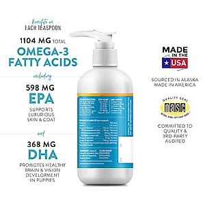 Wild Alaskan Skin & Coat Omega-3 Salmon Oil Based Supplement for Dogs, 8 fl. oz.