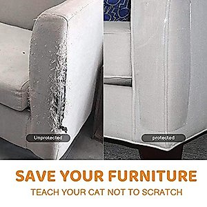 Cat Scratch Furniture Protector, 8 - Pack Cat Scratch Deterrent for Furniture, Couch Protector from Cat Claws, Anti Cat Scratch Protector, Twist Pins (Included)