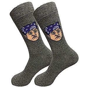Balanced Co. Prison Mike Dress Socks Michael Scott Funny Socks Crazy Socks Casual Cotton Crew Socks (Gray)