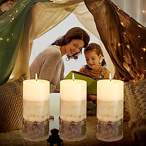 Petristrike Pillar Candles, Scented Candle, Set of 3 Vanilla Cupcake Aromatherapy Candles for Home Scented, Woman Gifts, Bathroom, Spa, Wedding (3 × 6")