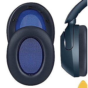 Geekria QuickFit Replacement Ear Pads for Sony WH-XB910N Headphones Ear Cushions, Headset Earpads, Ear Cups Cover Repair Parts (Blue)